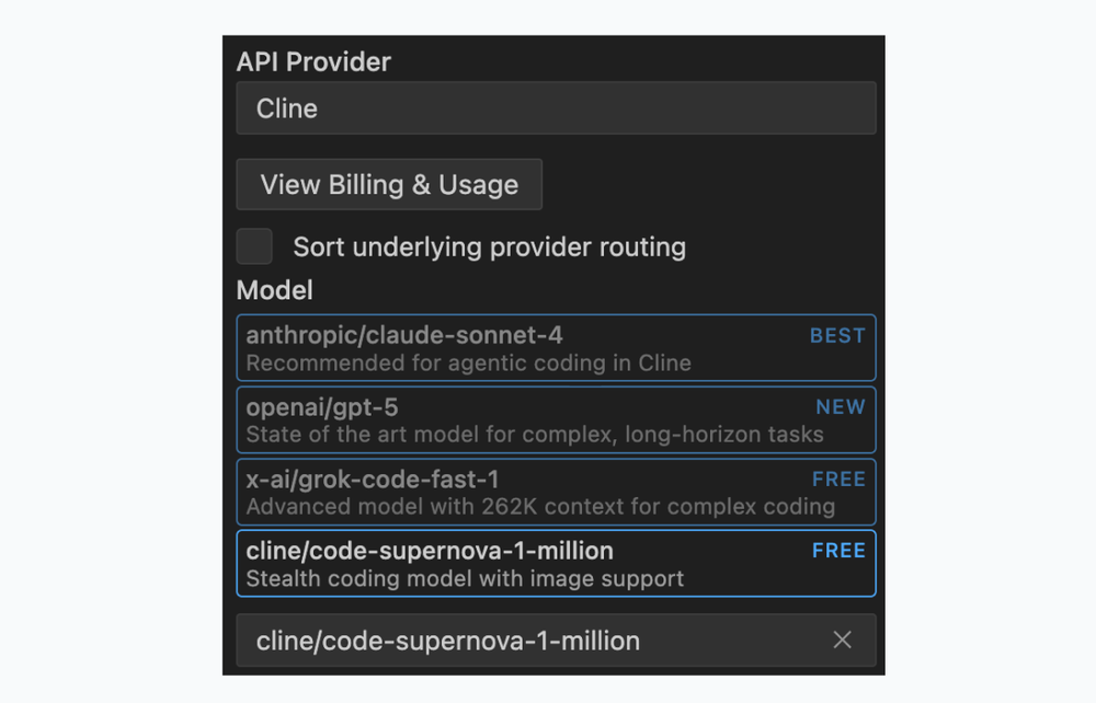 New stealth model: Code-Supernova Gets a Million Token Context Window - Cline Blog